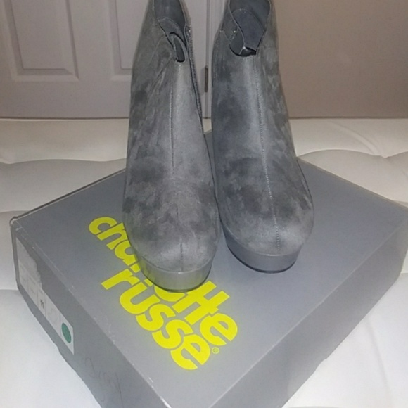 Charlotte Russe | Shoes | Gray Suede Ankle Boots | Poshmark
